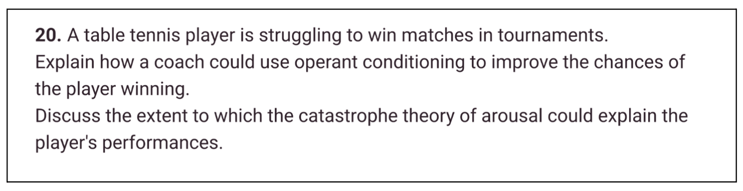 Extended writing examples for your PE Course - Part 4 OCR A-Level PE