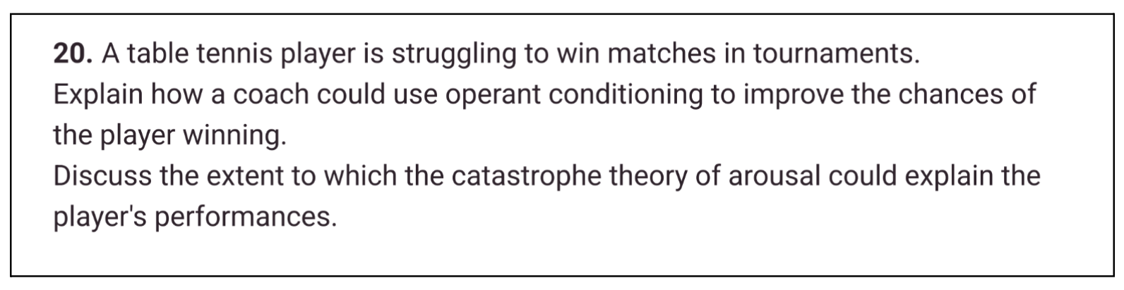 Extended writing examples for your PE Course - Part 4 OCR A-Level PE