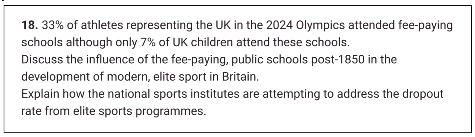 Extended writing examples for your PE Course - Part 4 OCR A-Level PE